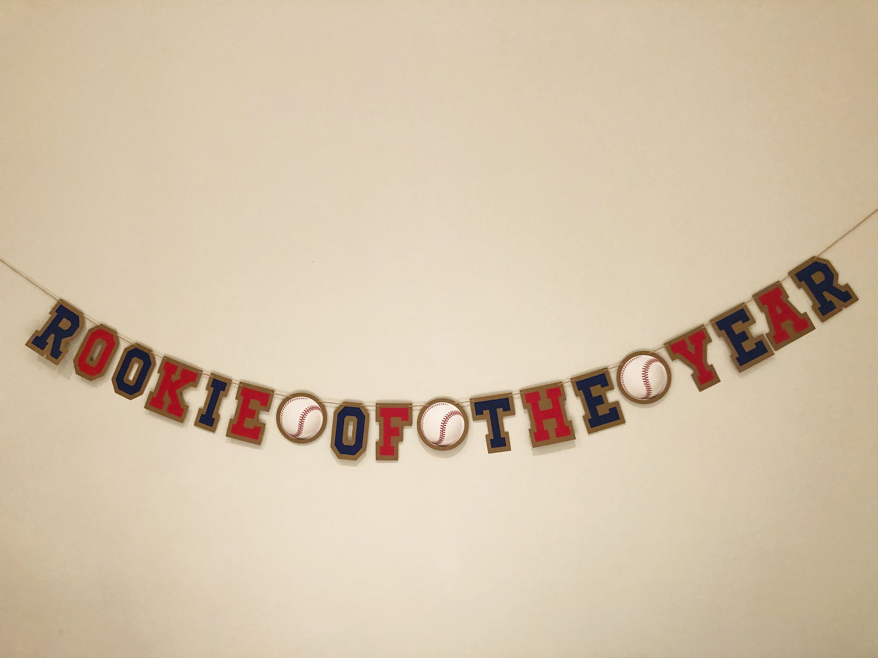 Rookie of the Year Baseball Birthday Banner Twine 1st First - Etsy