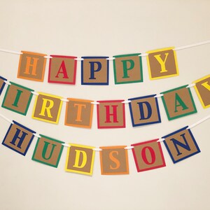Blocks Birthday Banner Custom Name Building Toy - Etsy