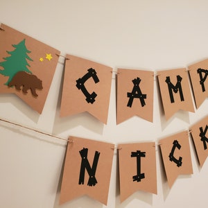 Camping Birthday Banner Custom Name Camp Theme - Etsy