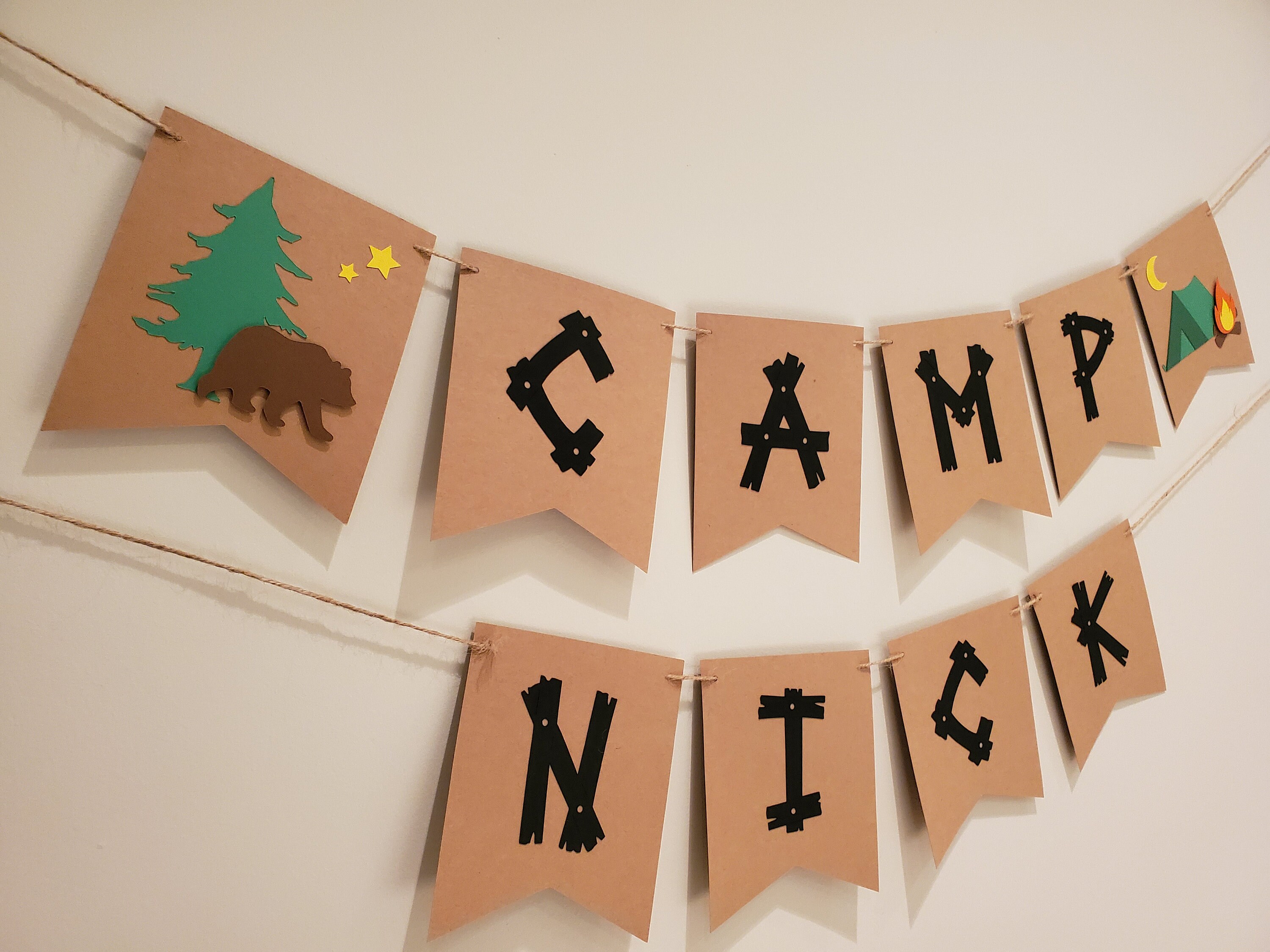Camping Birthday Banner Custom Name Camp Theme - Etsy