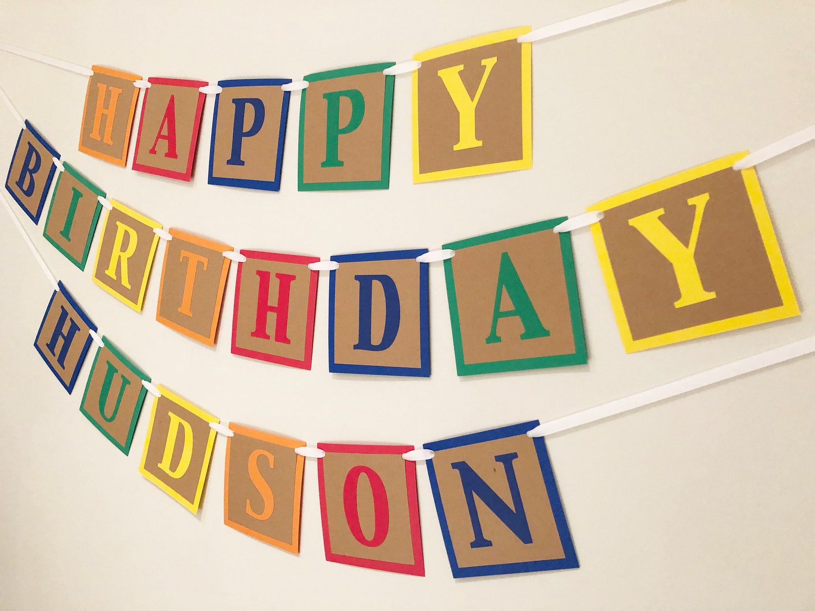 Blocks Birthday Banner Custom Name Building Toy - Etsy