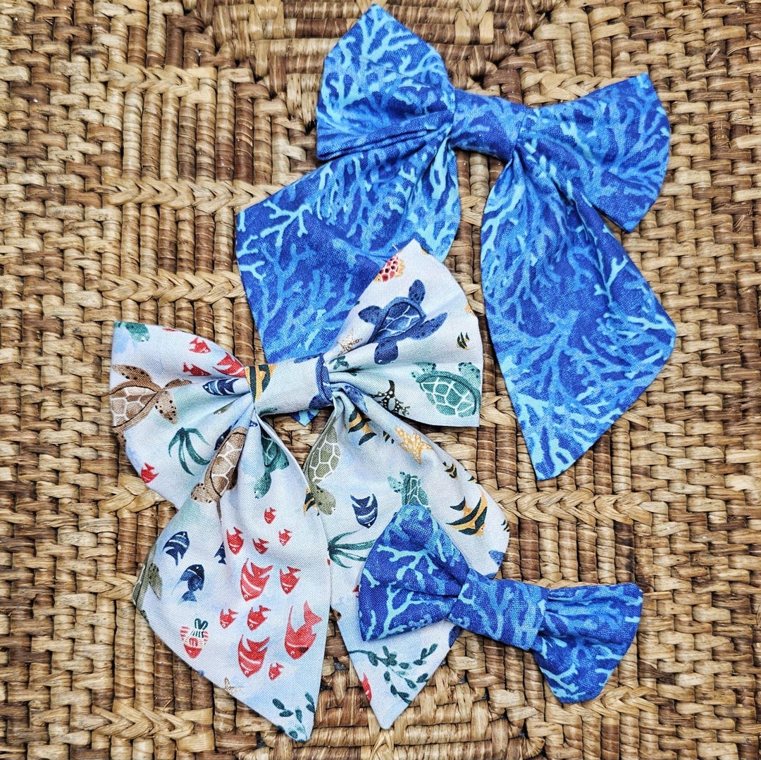Sea Turtles or Coral Reef Pet Bows-sailor Pet Bows-bow/bowties-simple ...