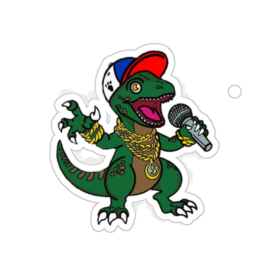 Velociraptor, Dino Rapper Die-cut Stickers | Fun Laptop Decor, Cool ...