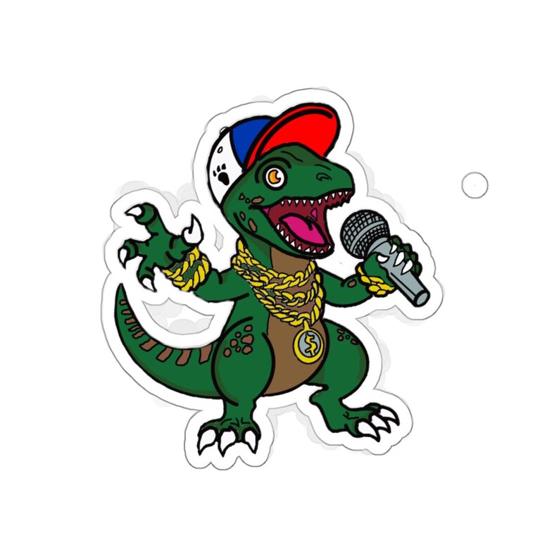 Velociraptor, Dino Rapper Die-cut Stickers | Fun Laptop Decor, Cool ...