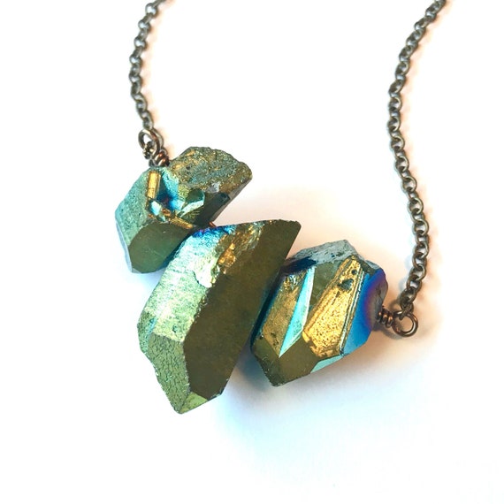 Crystal shard necklace store