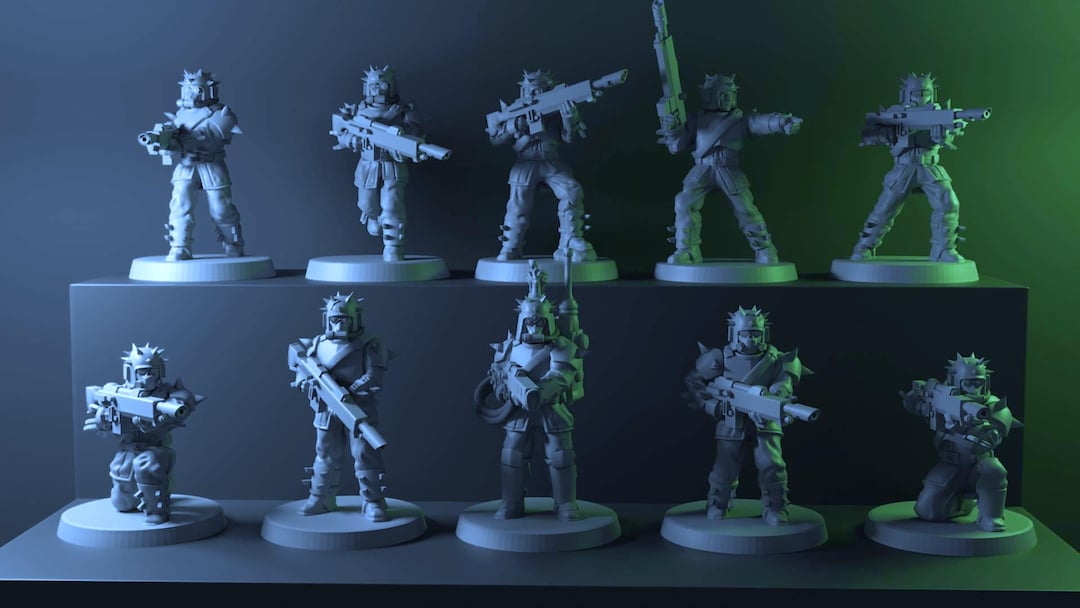 Traitor Guard Squad - 10 Modular Grimdark Minis - Renegade Guard - Etsy
