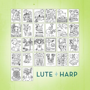 Alphabet Coloring Pages - Instant Digital Download - Kids Coloring ...