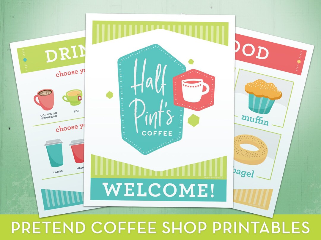 PRINTABLE Coffee Shop Pretend Play Kit - Kids Pretend Play Barista ...