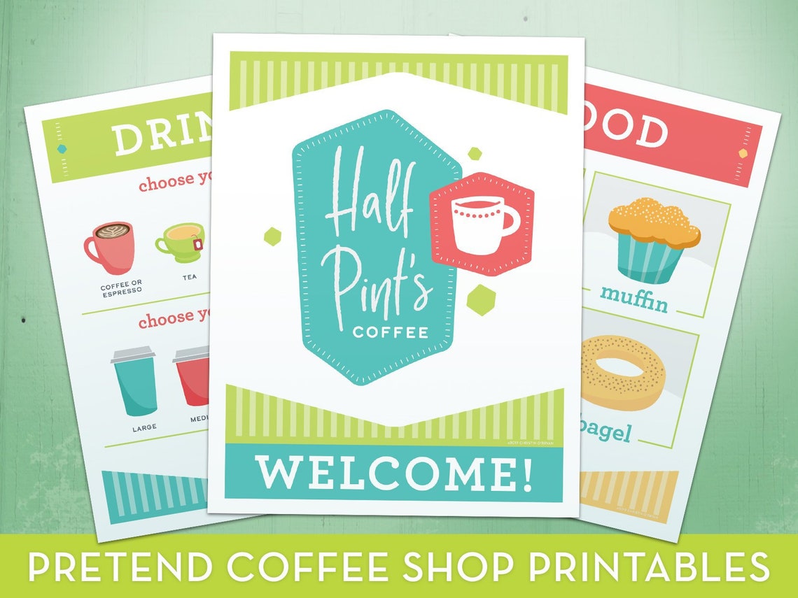 PRINTABLE Coffee Shop Pretend Play Kit Kids Pretend Play Barista ...