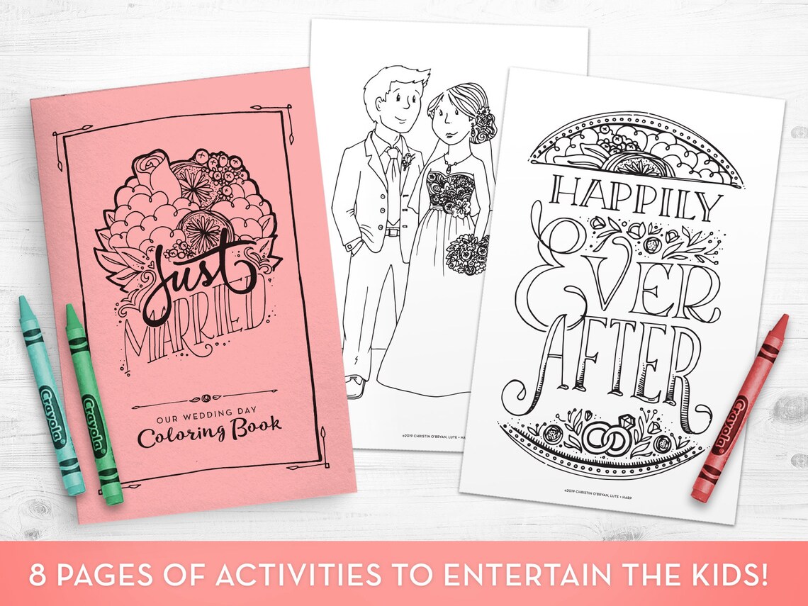 Wedding Activity Book and Coloring for Kids - Instant Digital Download ...