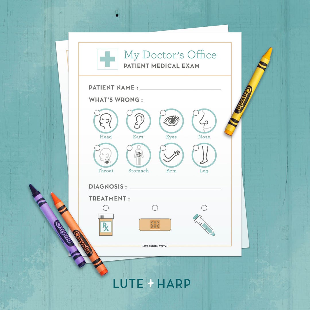 Doctor Forms Printable - Kids Pretend Play Doctor - Dramatic Play ...