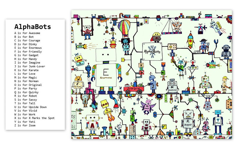 ALPHABOTS 26 Handdrawn Robots and Machinery on 8x10 Print | Etsy