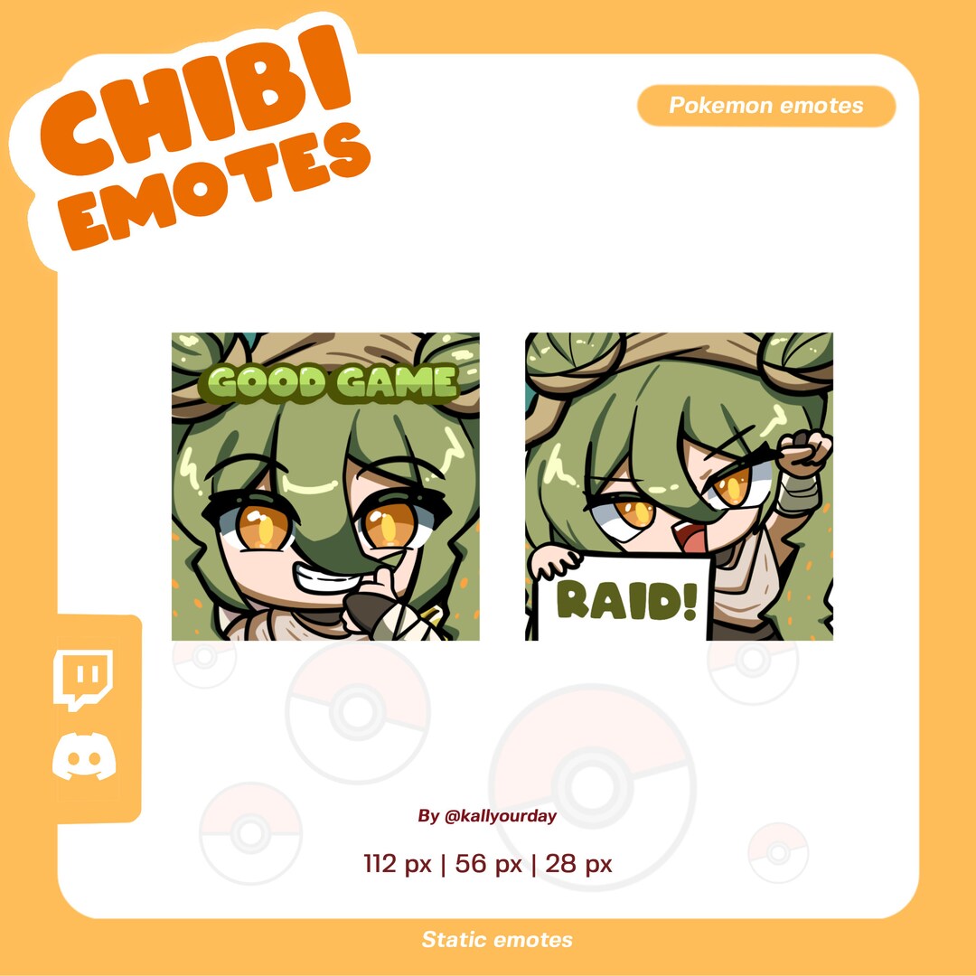 Chibi Emotes Pokemon Trainer Miku Ground Type for Twitch and Discord - Etsy