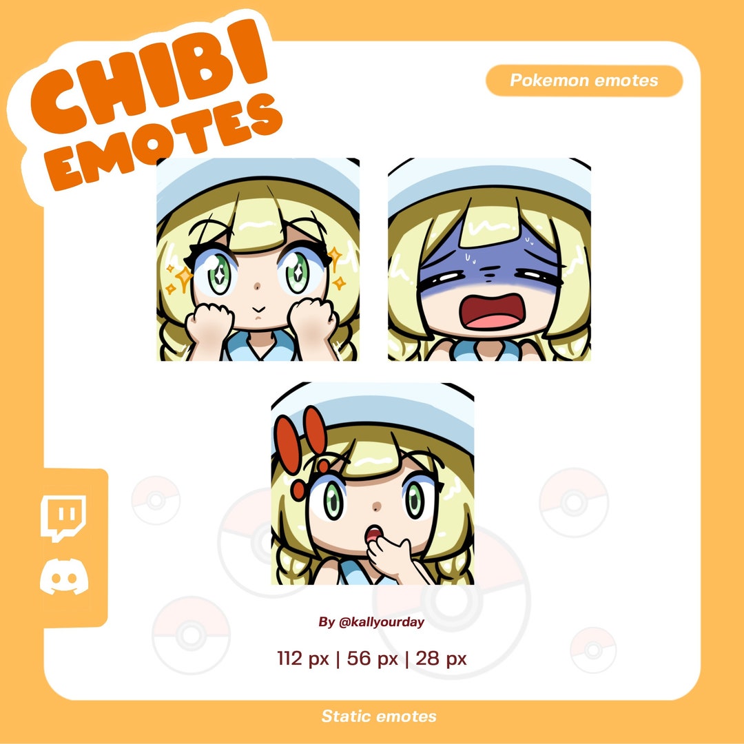 Chibi Emotes Pokemon Trainer Lillie for Twitch and Discord - Etsy