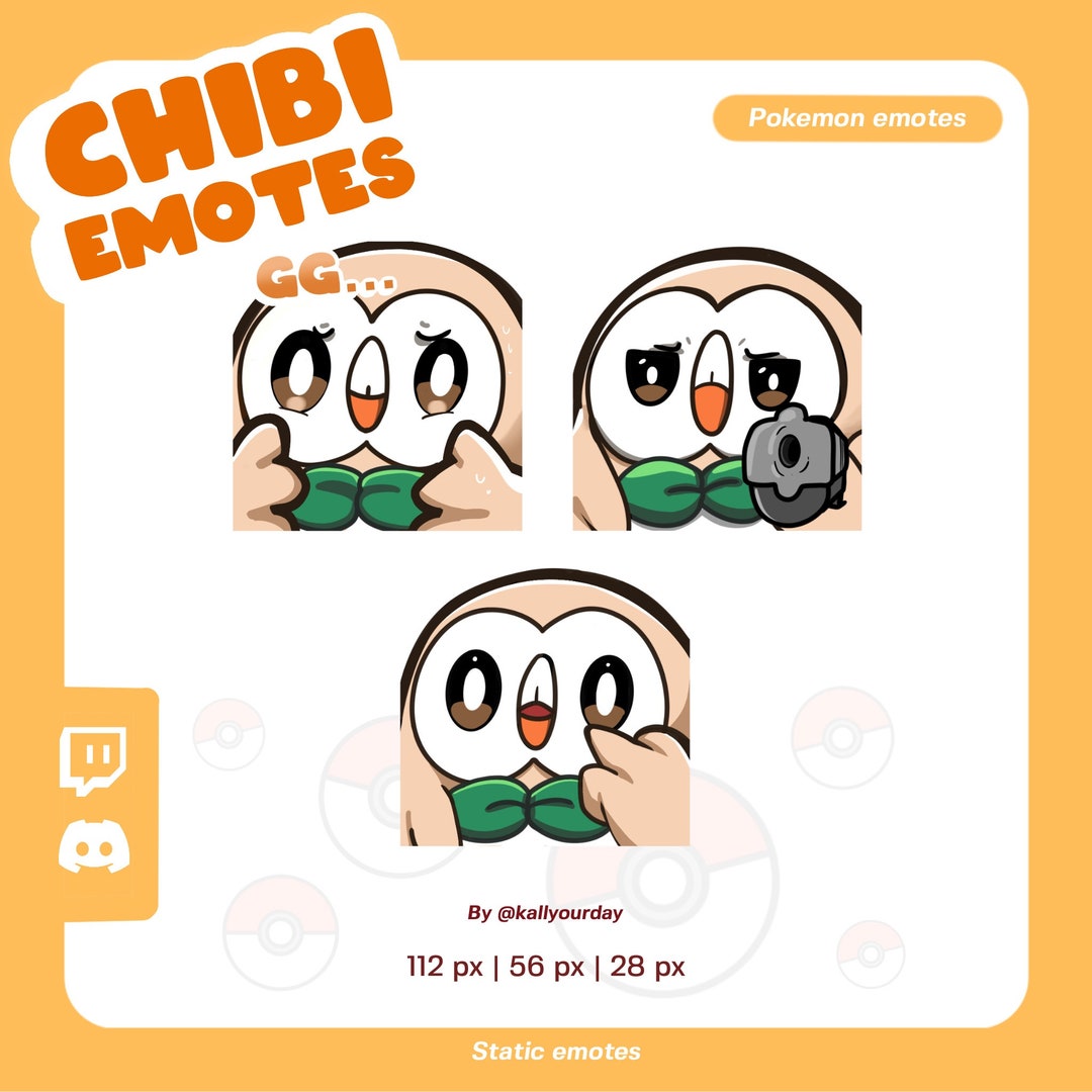 Twitch Emotes Discord Pokemon Rowlet - Etsy
