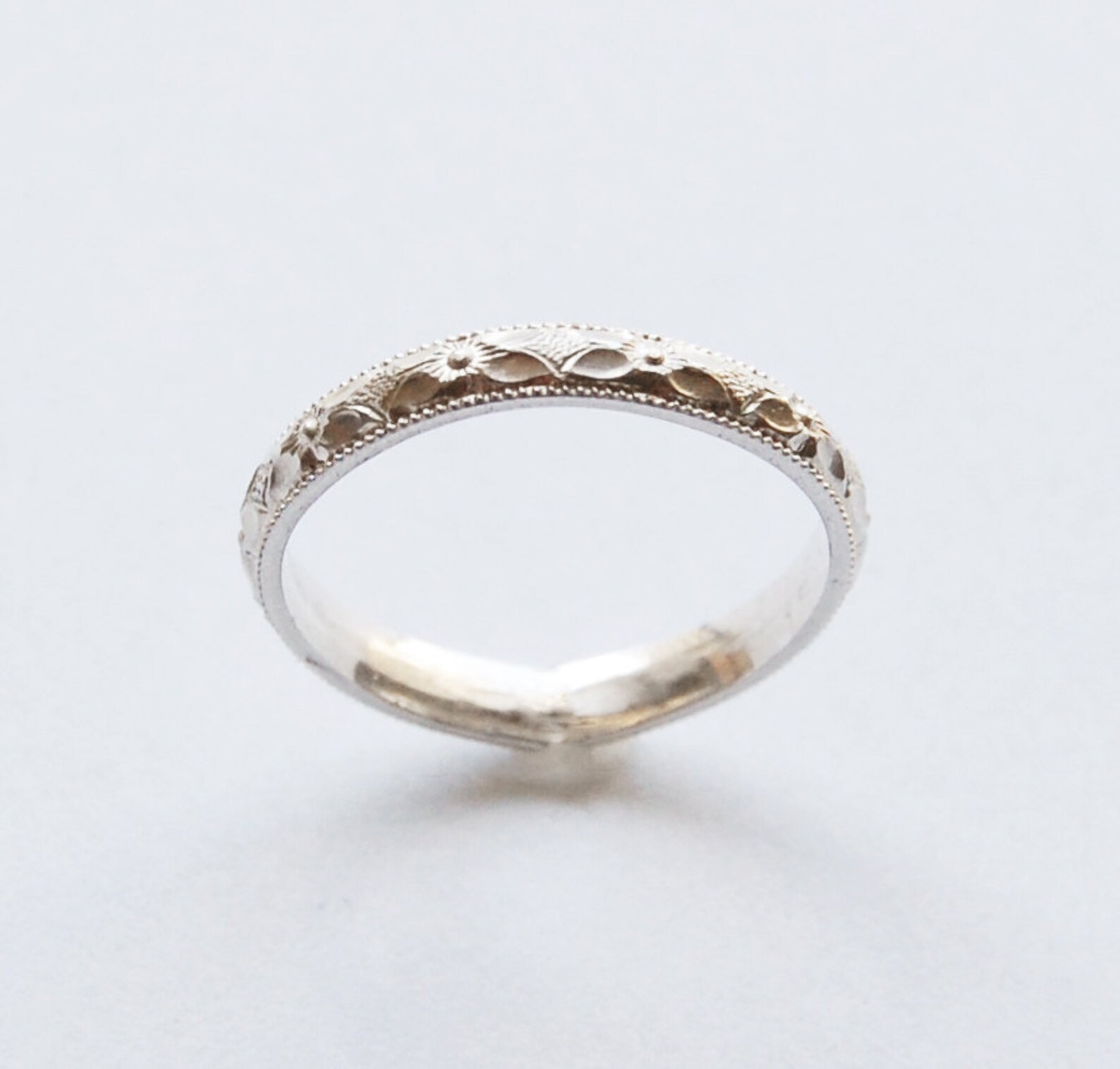 Silver Engravable Ring Petite and Stackable Band in Your Size - Etsy