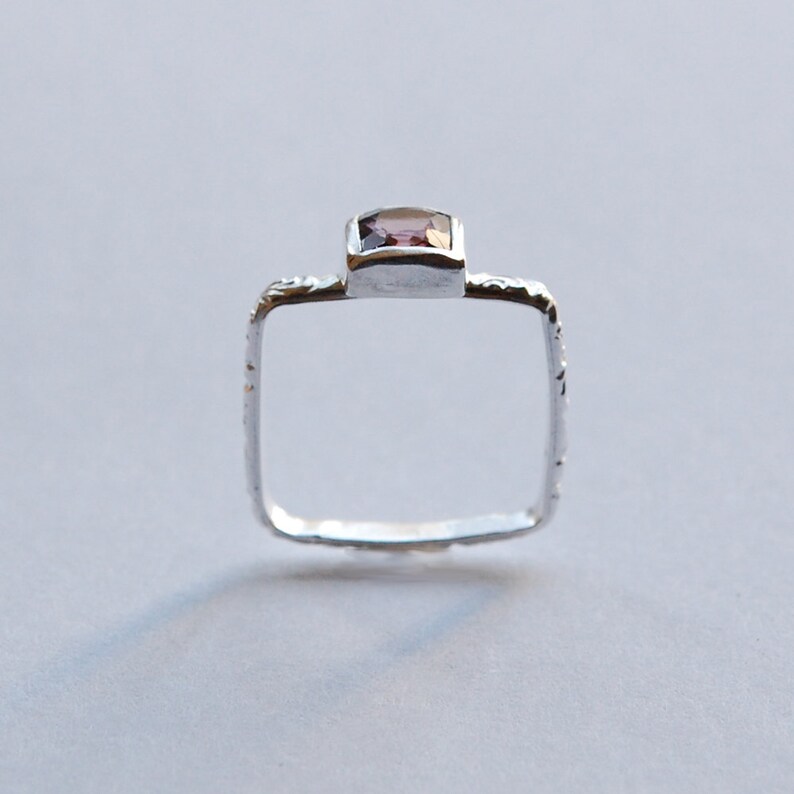 Cushion Spinel Ring in Square Bezel Setting Size 6 - Etsy
