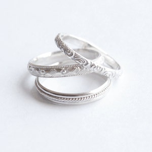 Silver Engravable Ring Petite and Stackable Band in Your Size - Etsy