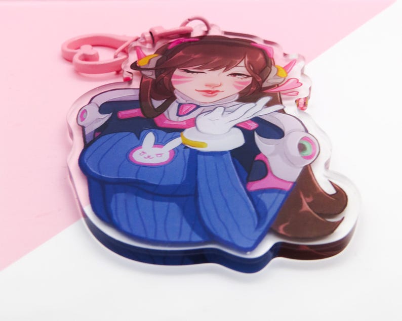 Overwatch Dva Acrylic Keychain Charm | 3.5" | Cute for Backpacks and ...