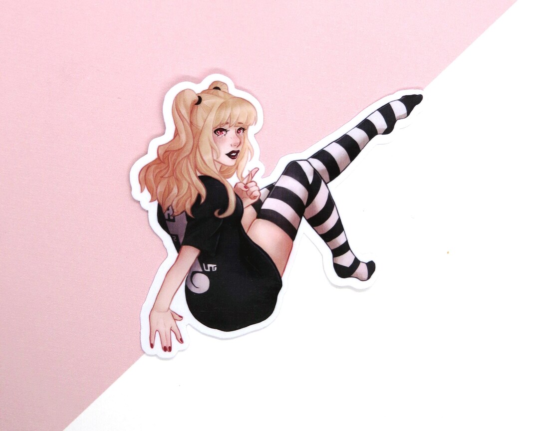Misa Notebook Goth Girl Nostalgic Anime Cute Glossy 3.5" Sticker | Cute ...