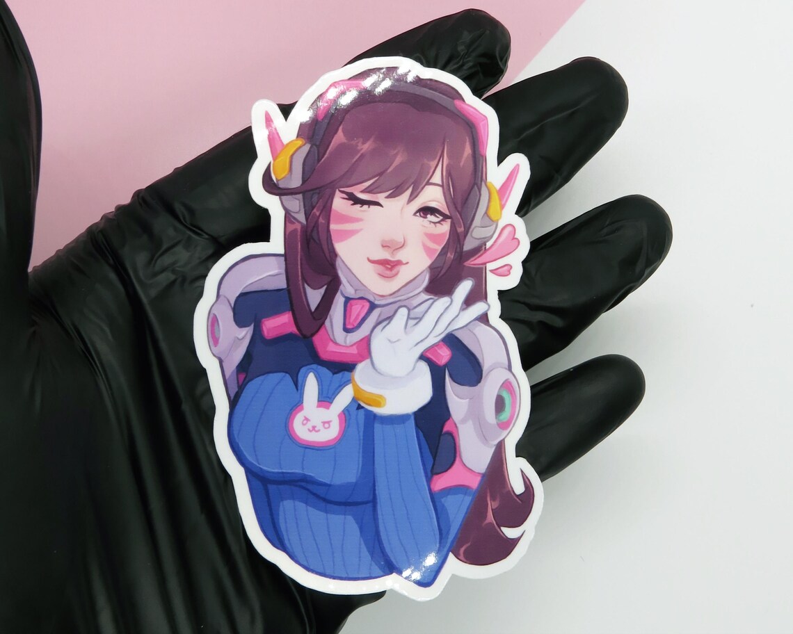 Flirty Dva Overwatch 2 Tank Vinyl Sticker | 3.5" Glossy Vinyl Sticker ...