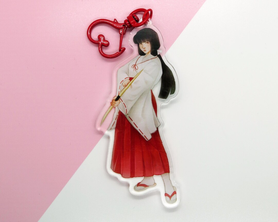 Anime Shrine Priestess Feudal Era Inu Dog Demon Cute Acrylic Keychain ...