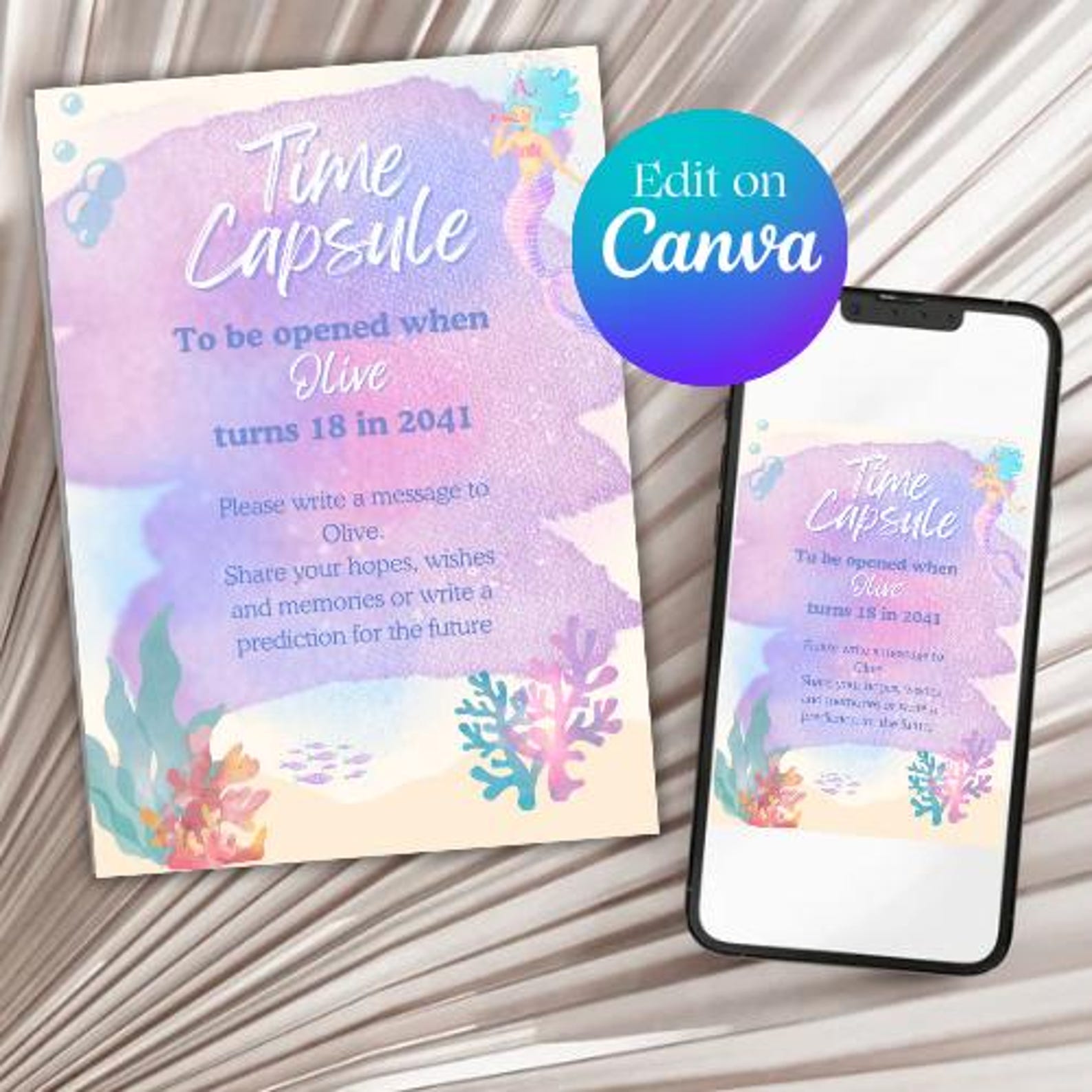 Editable 'two the Sea' Digital Time Capsule - Download Printable ...