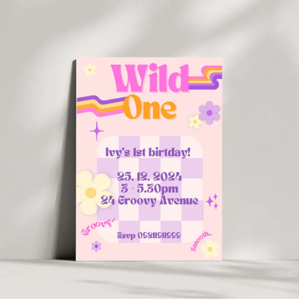 Editable 'wild One' 1st Birthday Customisable Digital Invitation ...