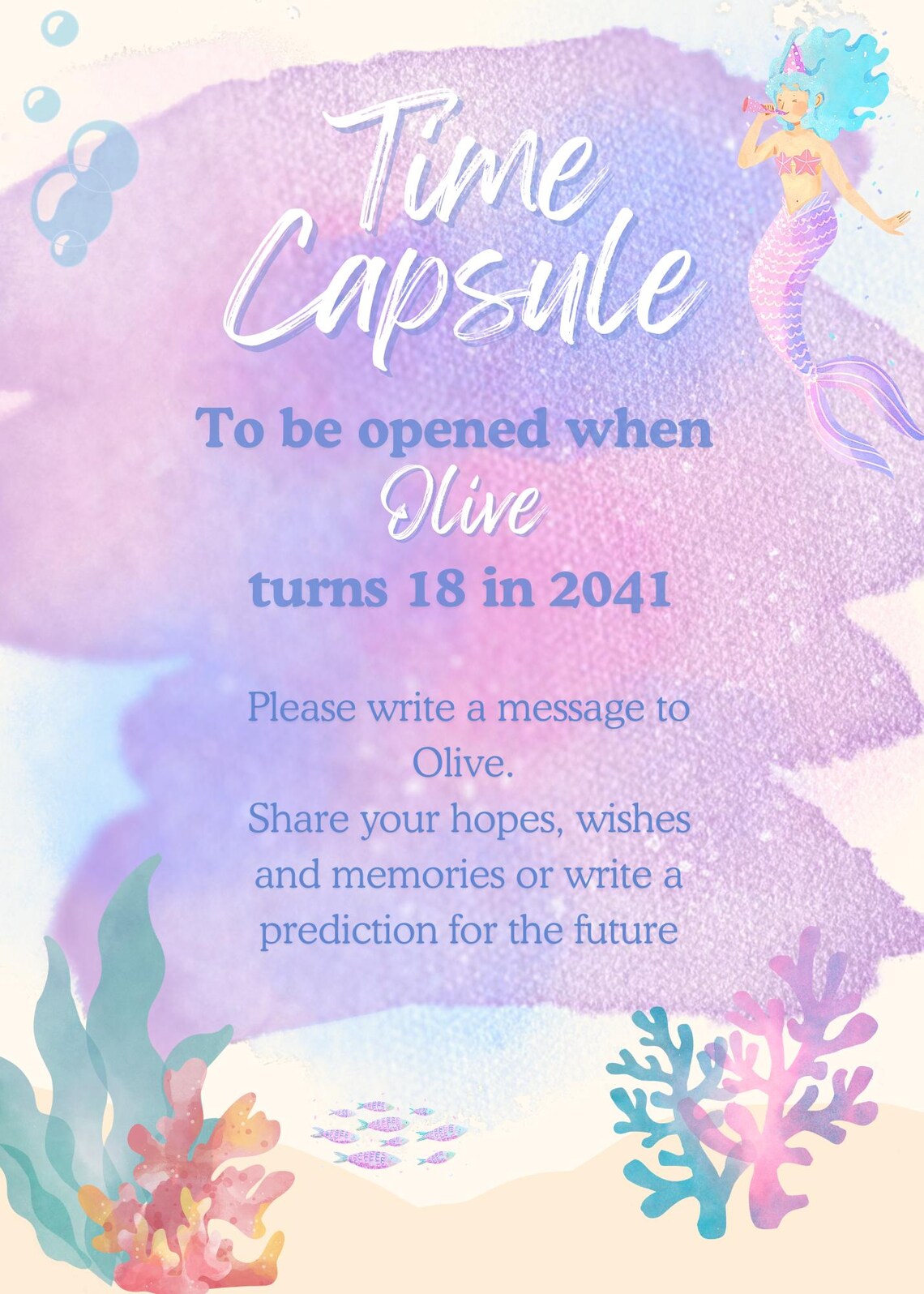 Editable 'two the Sea' Digital Time Capsule - Download Printable ...