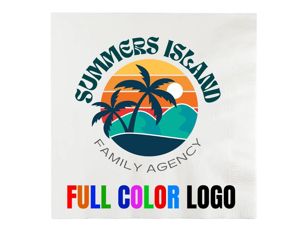 Custom Full Color Logo Napkins – Personalized Photo or Logo Cocktail ...