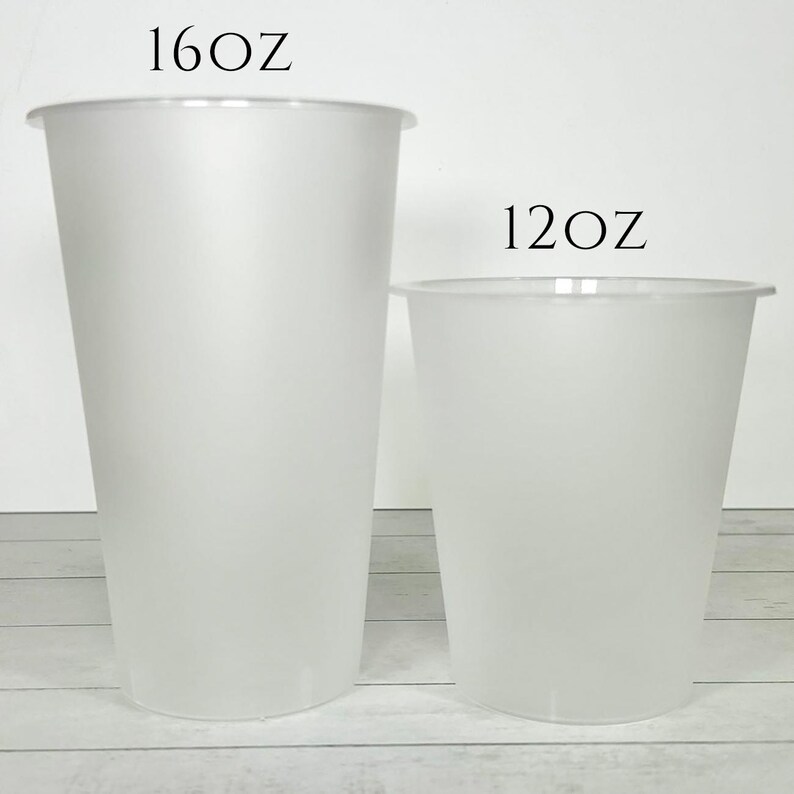 Custom Frosted Wedding Cups – 12oz or 16oz Personalized Plastic Cups ...
