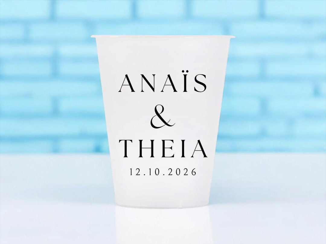 Custom Frosted Wedding Cups | Personalized Shatterproof Cups for ...