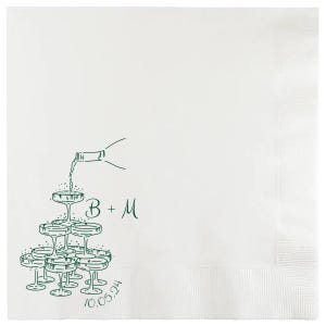 Custom Champagne Tower Cocktail Napkin | Wedding | Party | Bachelorette ...