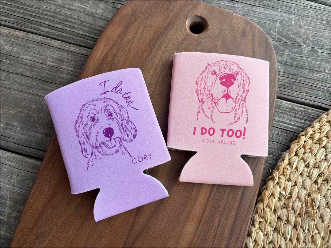 Custom Pet Wedding Can Cooler, Wedding Can Cooler Dog, Wedding Cat Can ...