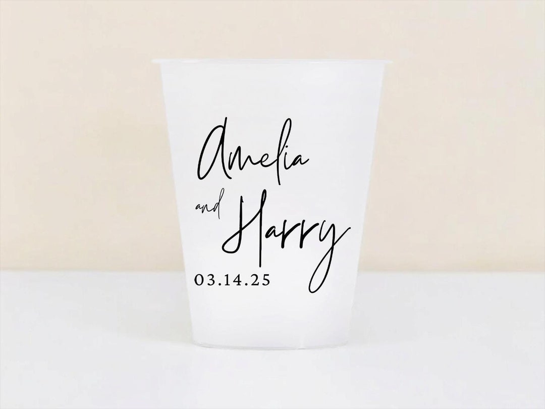 Plastic Frosted Cups, Wedding Plastic Personalized Frosted Cups ...