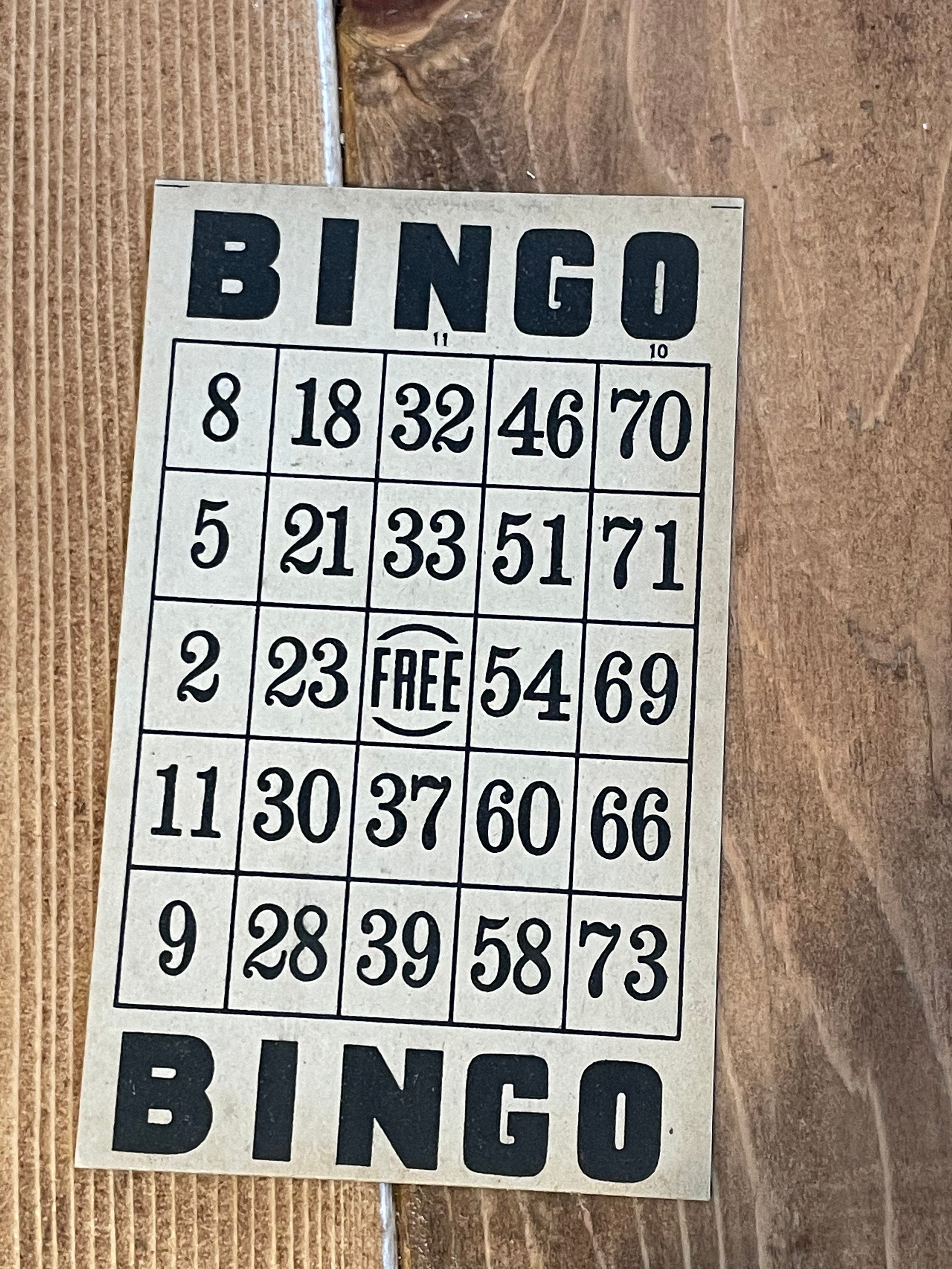 Vintage Bingo Cards Set of 5 - Etsy