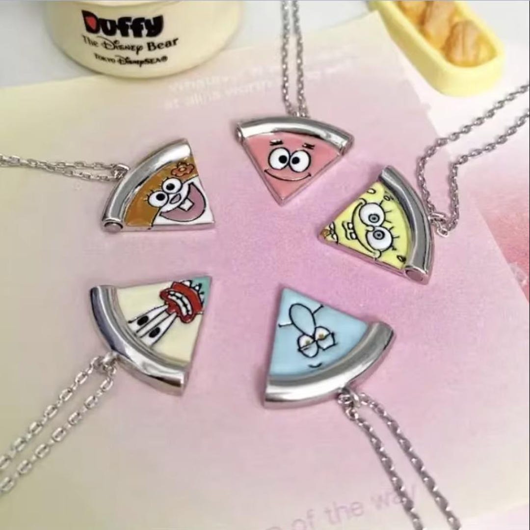 Y2K Spongebob Squarepants Charm Necklace Cute Cartoon Jewelry ...