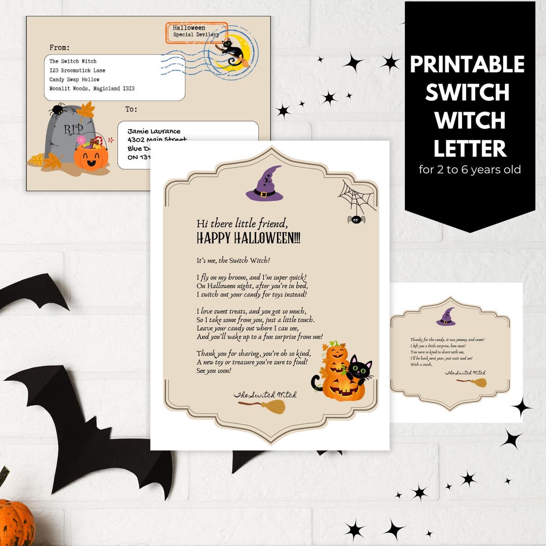 Switch Witch Printable Letter, Letter From the Switch Witch, Kids ...