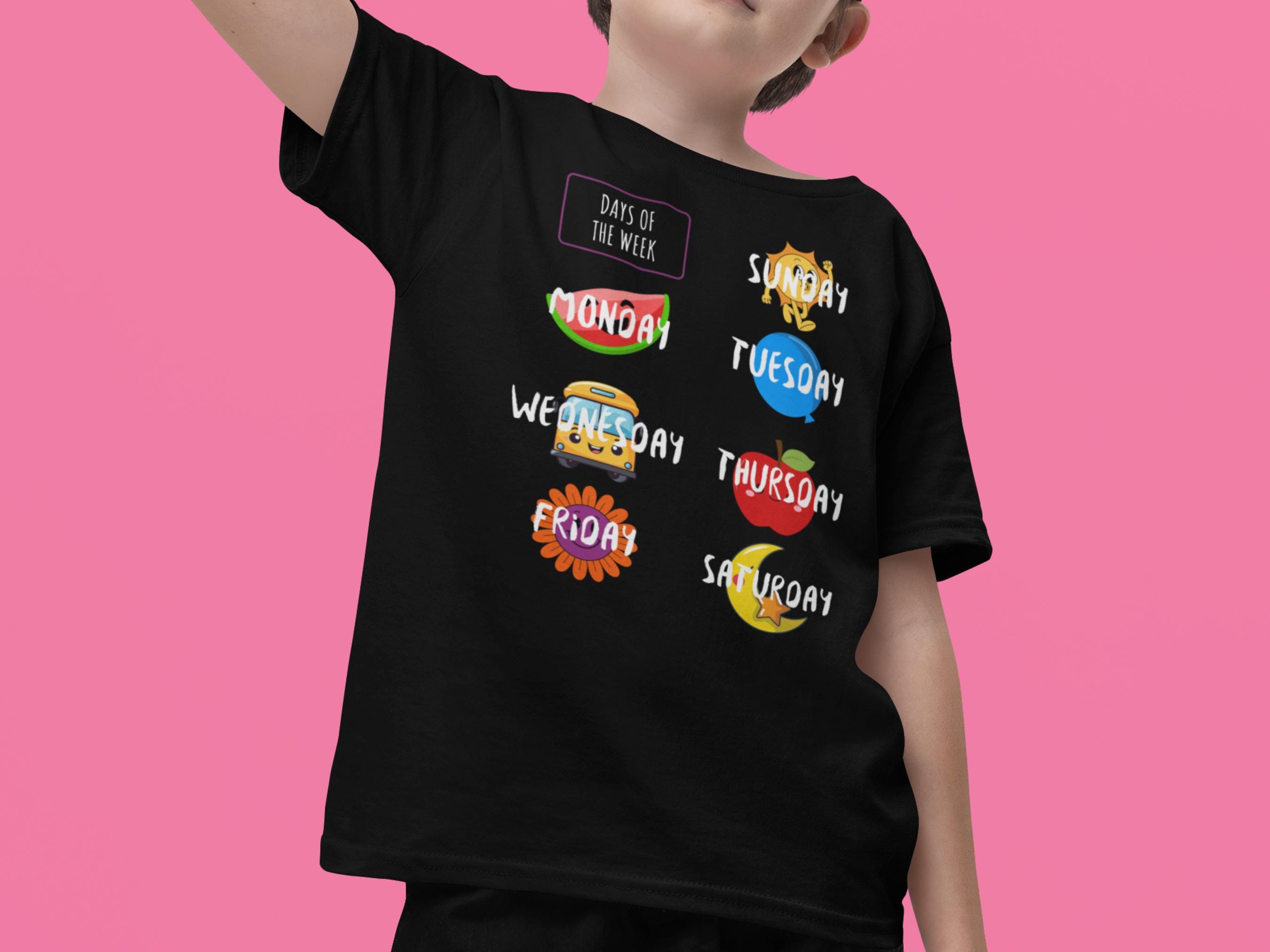 Days of the Week Shirt,kids Days of the Week Shirt, Monday to Friday ...