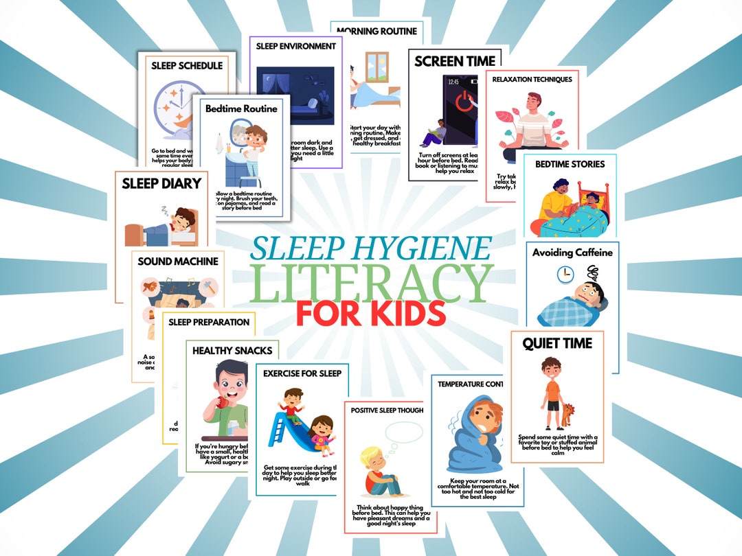 Sleep Hygiene Flashcards for Kids Printable Sleep Tips Kids Sleep ...
