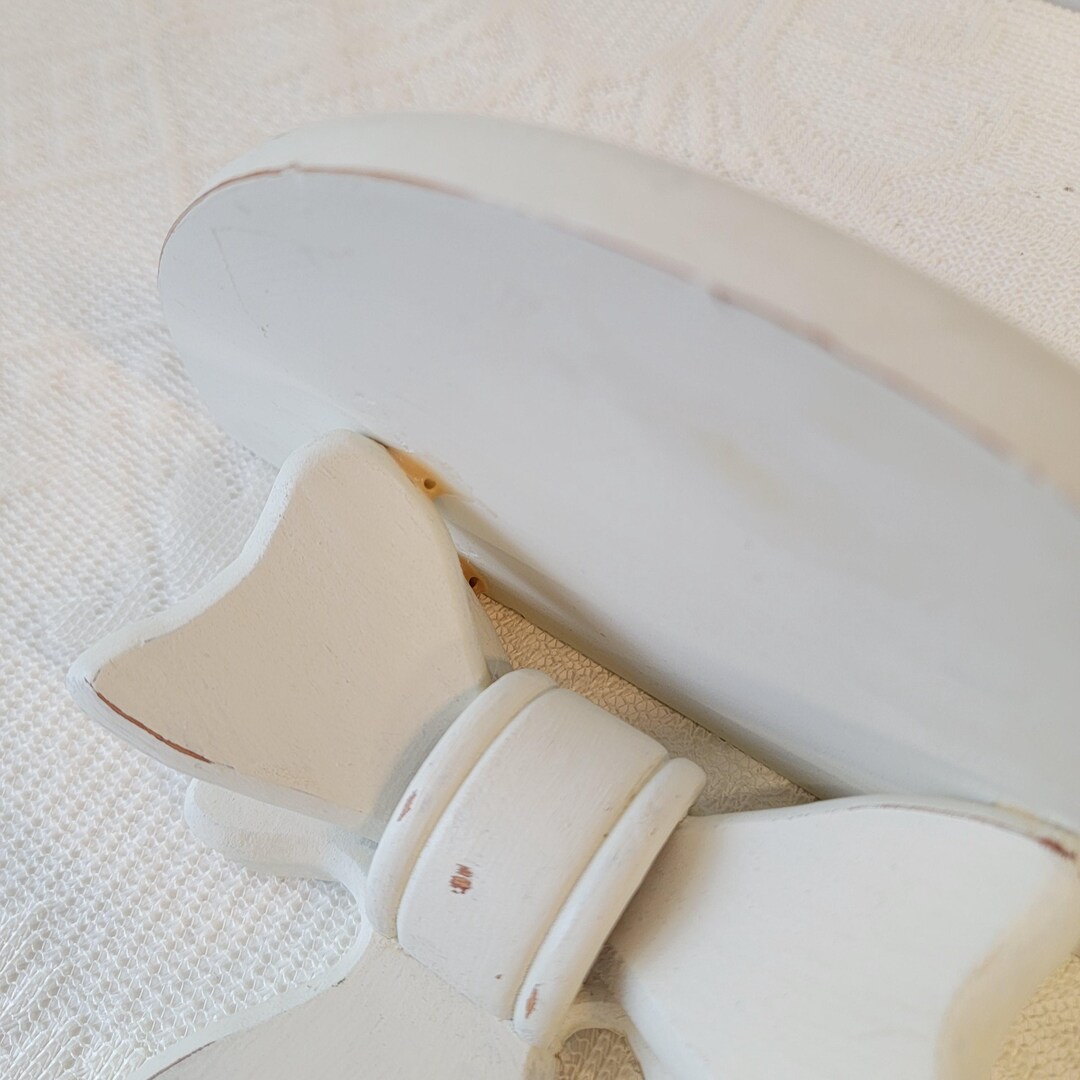 Vintage Shabby Chic White Bow Wall Shelf, Wood Shelf, Rounded Shelf - Etsy