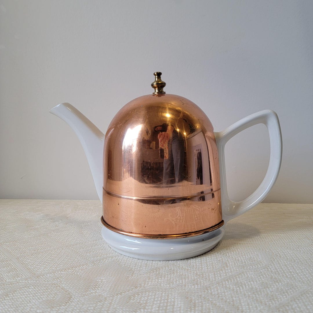 Vintage Cooper Insulated Cozy Covered White Ceramic Teapot - Etsy