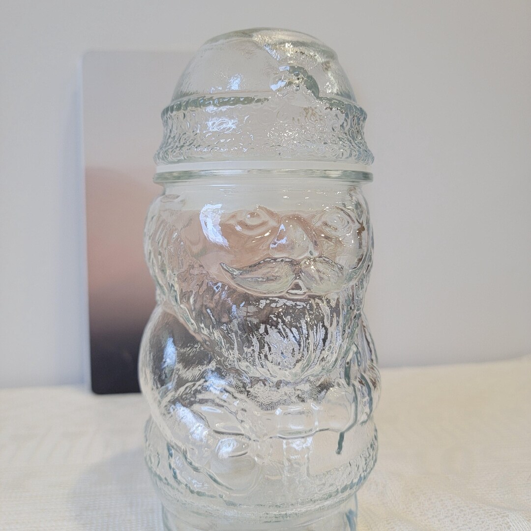 Vintage Clear Glass Santa Jar, Vintage Christmas Decor, Libby Jar - Etsy