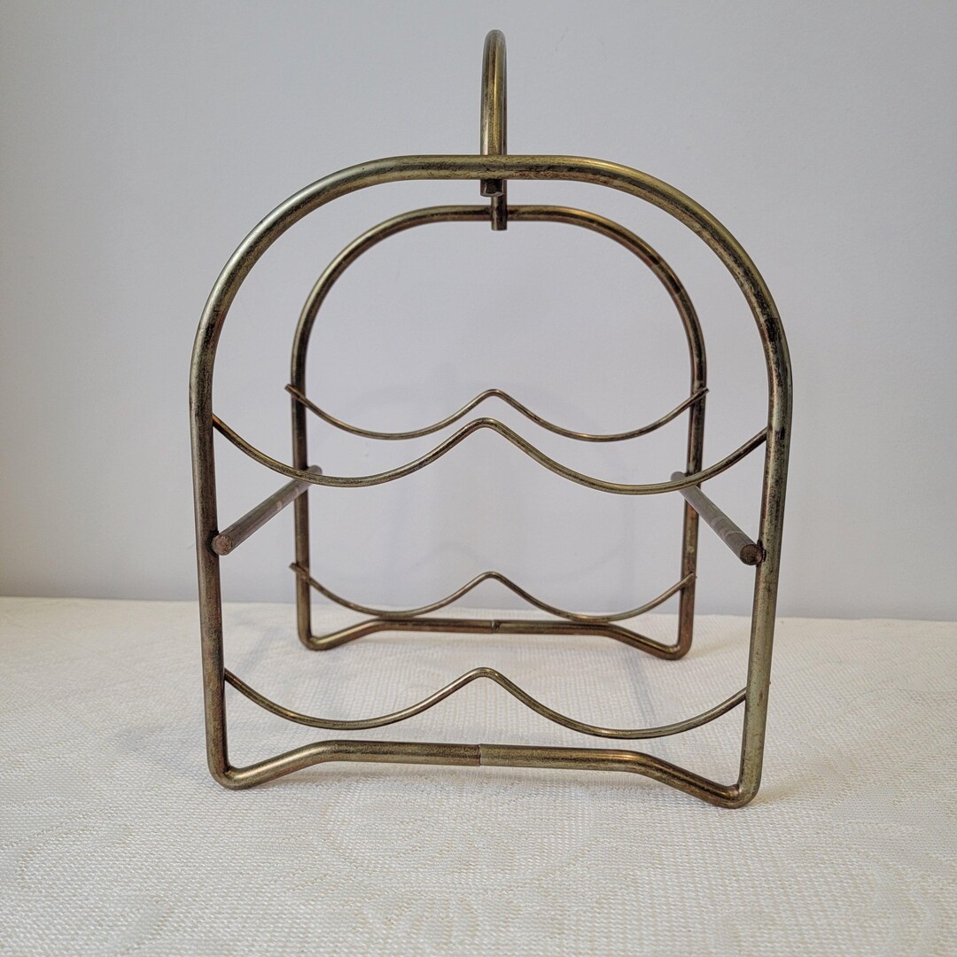 Vintage Brass Wine Rack, 4 Bottle Holder, Countertop Wine Rack - Etsy
