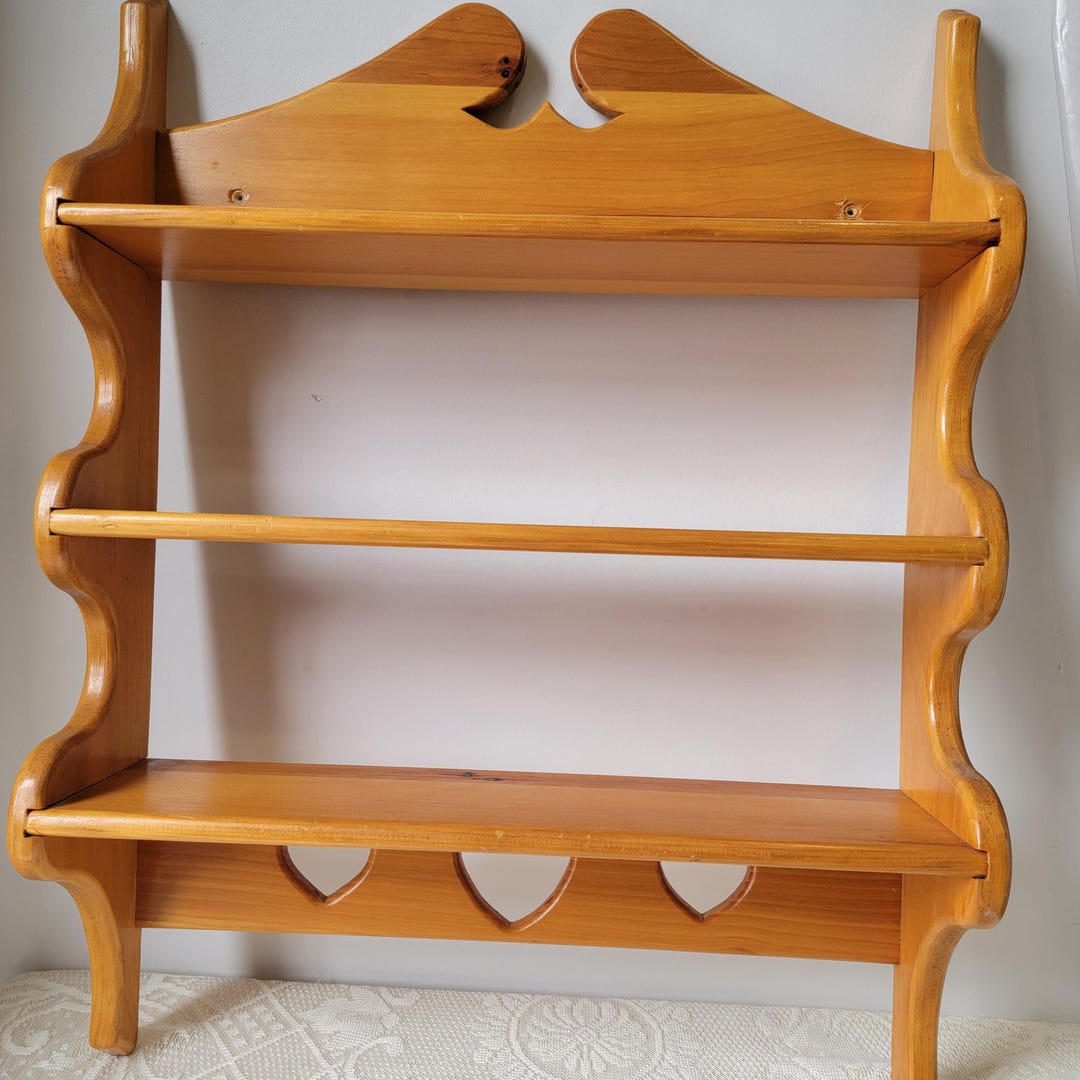 Vintage Large Wood Wall Display Shelf With Heart Cutouts - Etsy