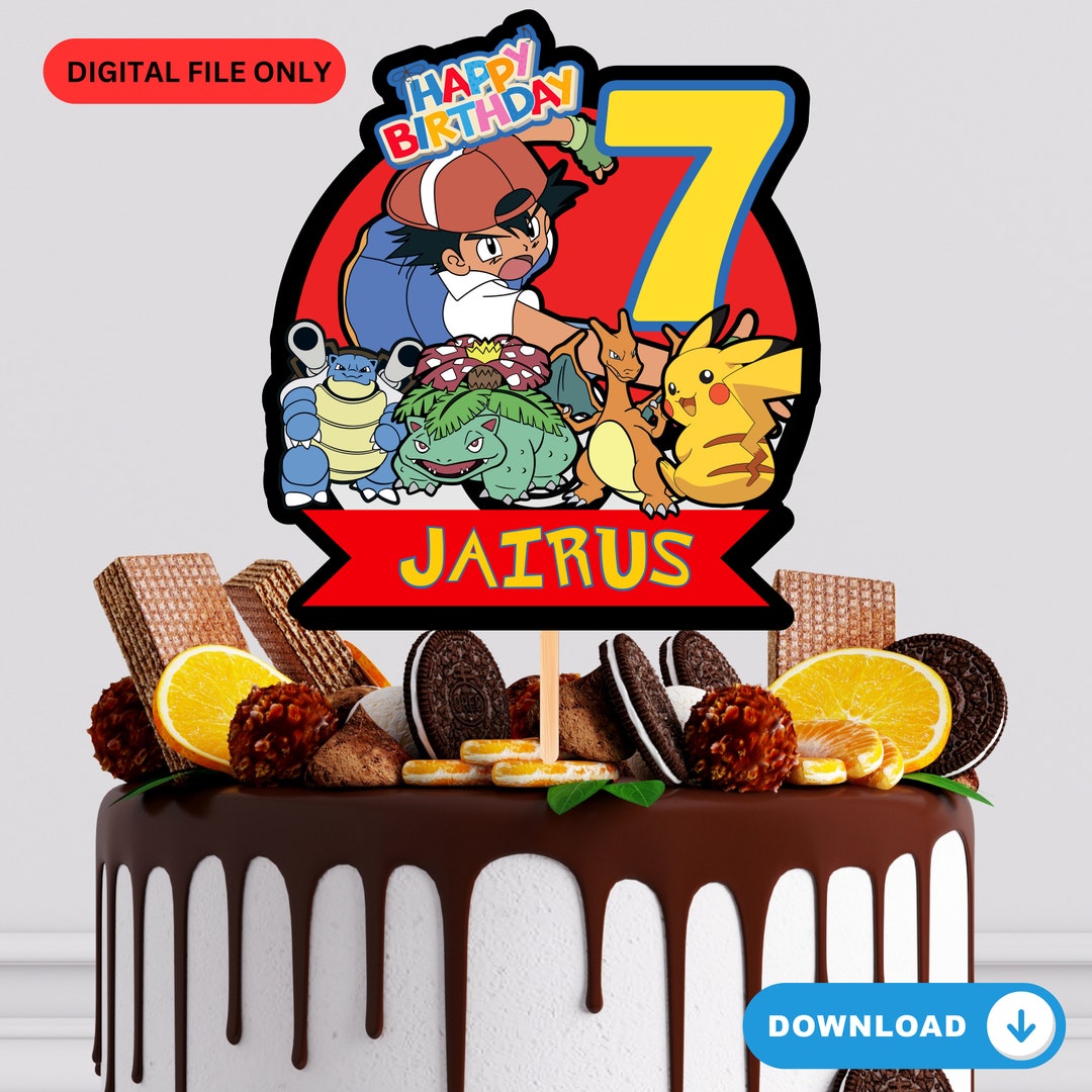 Pokemon Printable Cake Topper, Print and Cut Pokemon Cake Topper ...