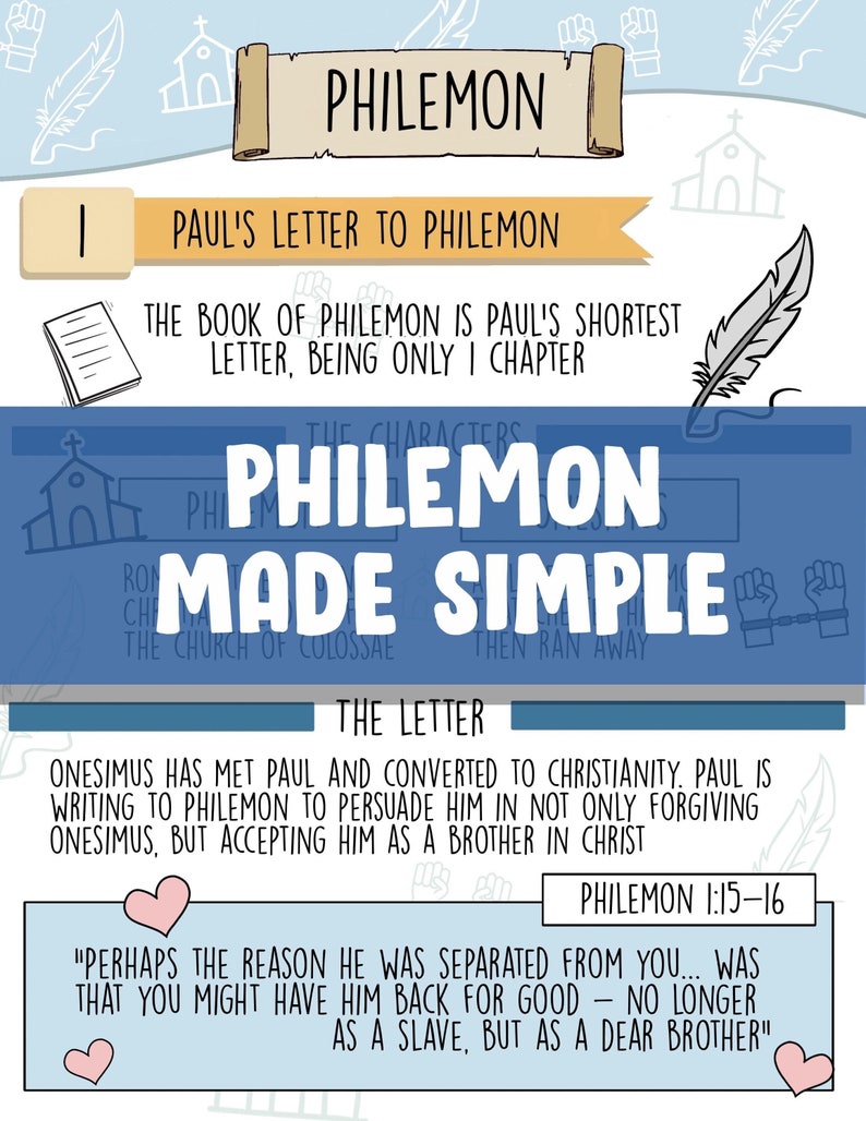 Book of Philemon Made Simple Printable - New Testament Made Simple ...