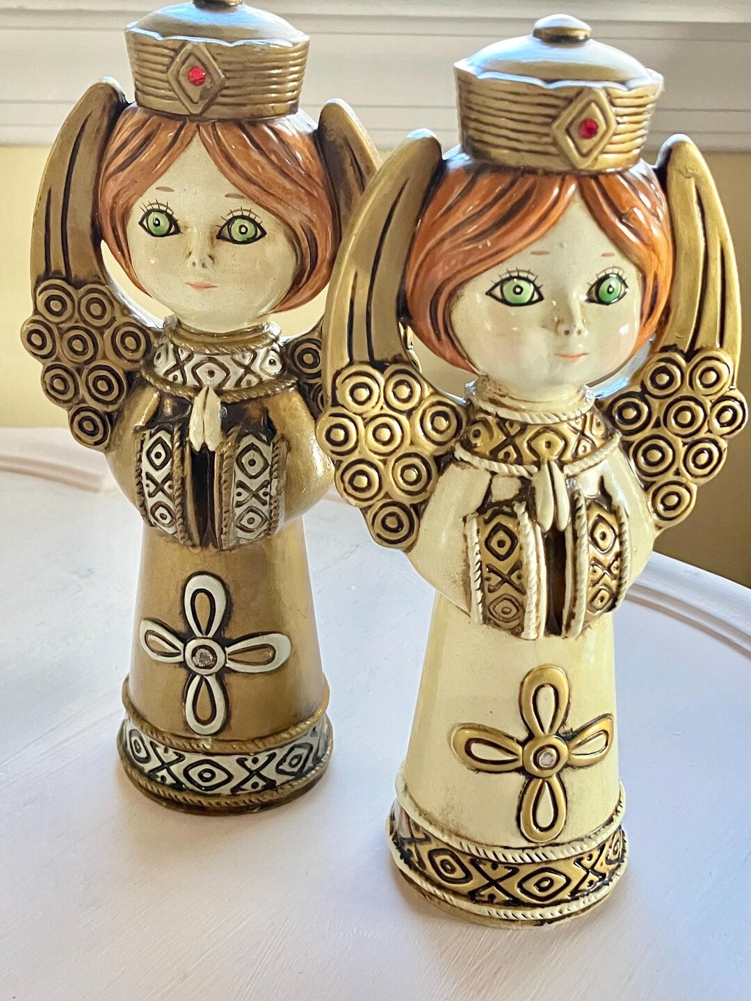 Vintage MCM Pair Mod Eyes Christmas Angels 1960s. 8" - Etsy