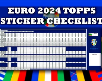 Euro 2024 Topps Sticker Digital Checklist Tracker Football Made by a ...