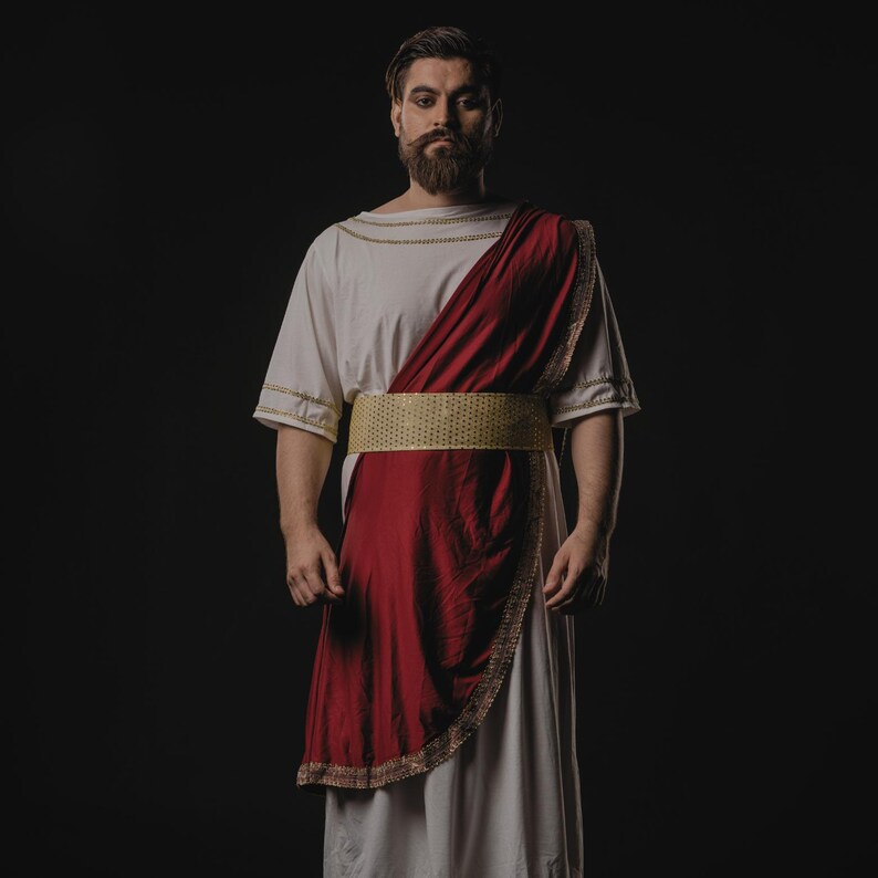 Roman Toga Costume | Greek Senator Outfit for Him | Men’s Ancient Tunic ...